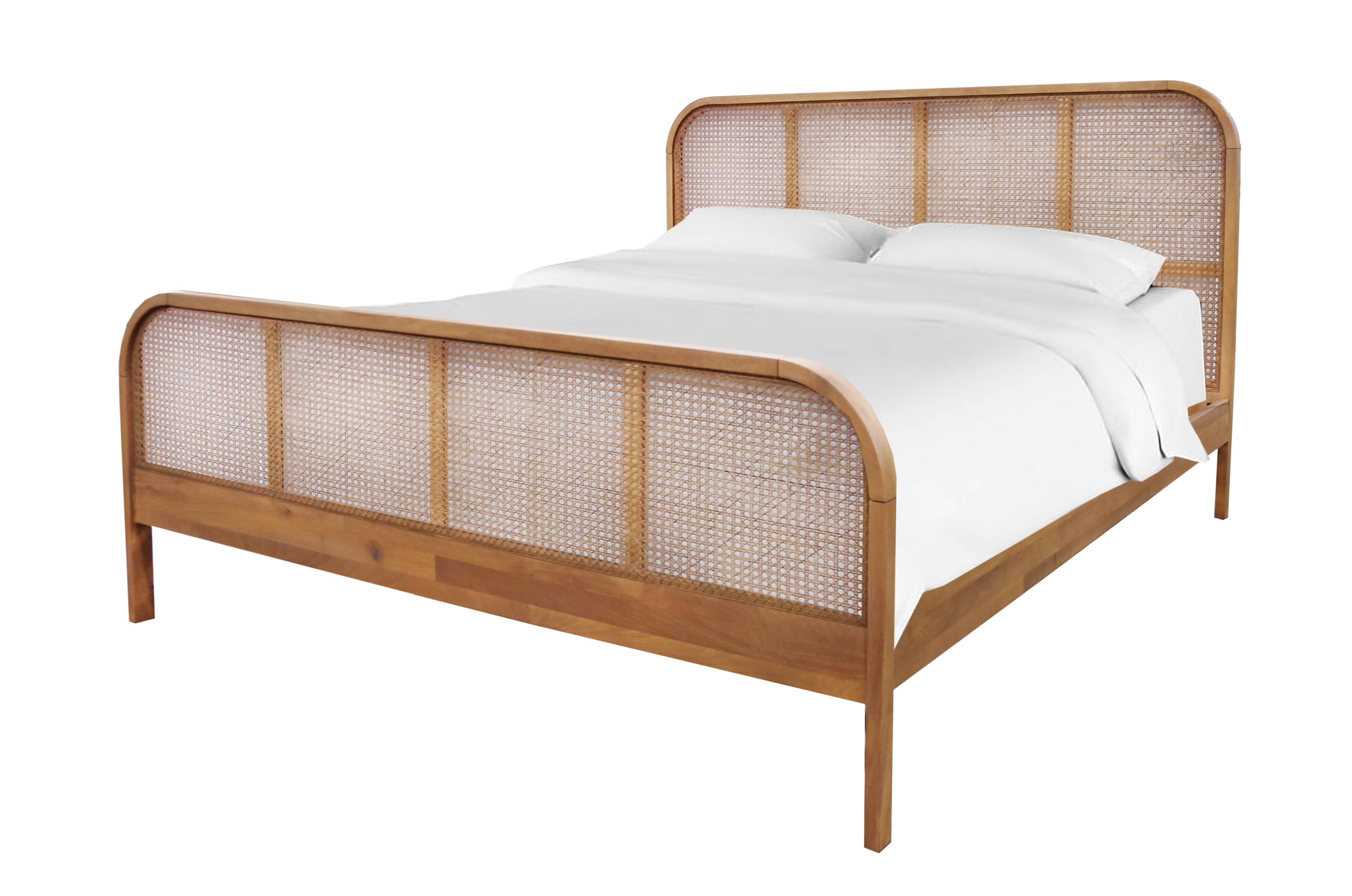 Cane queen bed frame store